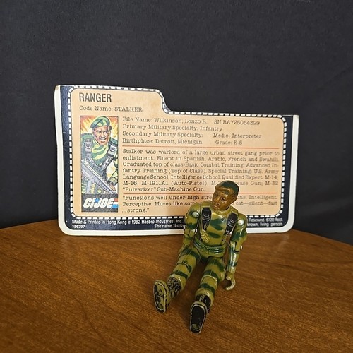 1983 VTG G.I. Joe Hasbro 3.75 ARAH GI Joe Stalker Figure With File Card ...