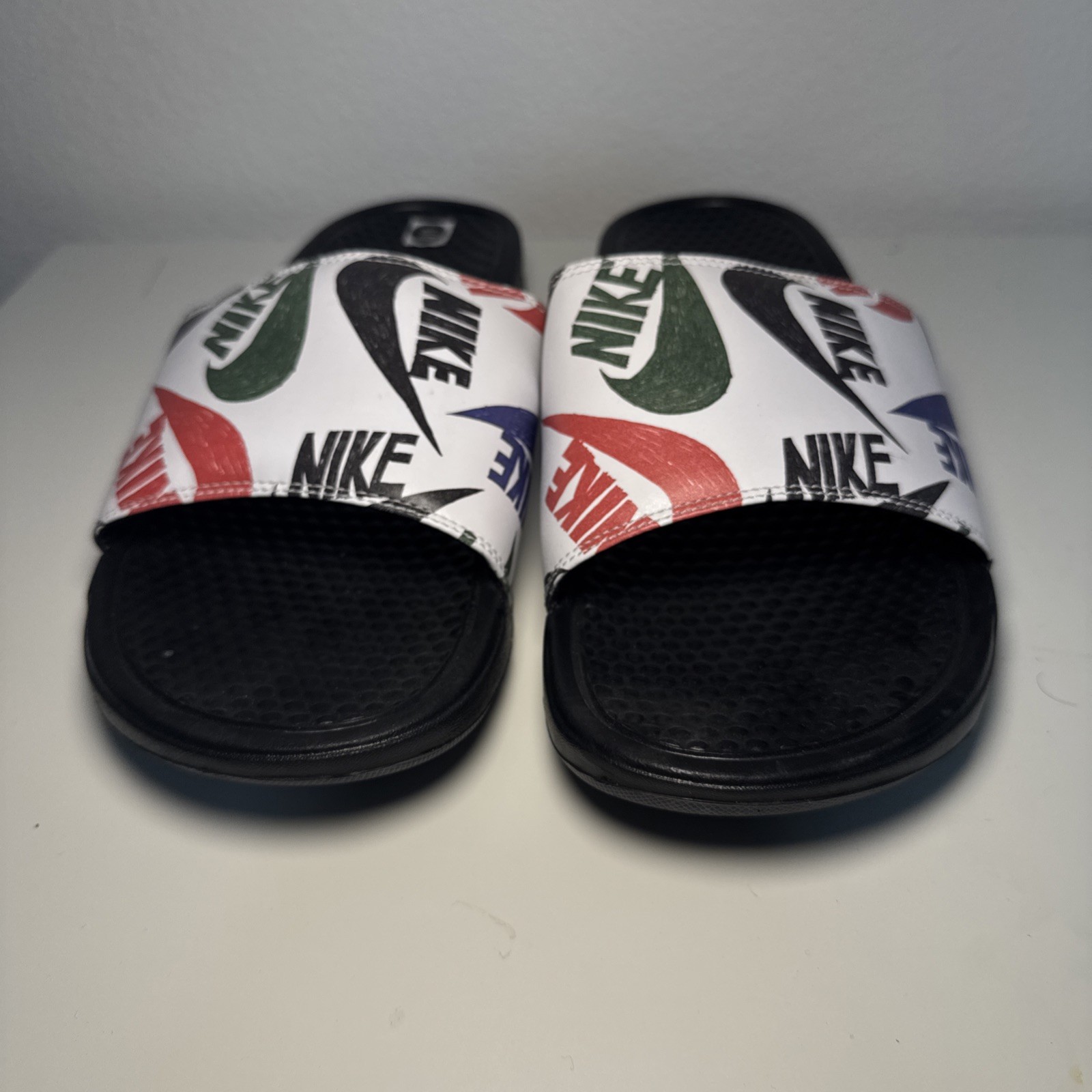 Nike Benassi JDI Print Slide Black with Nike Logo Men… - Gem