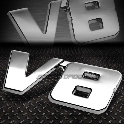 METAL GRILL TRUNK EMBLEM DECAL LOGO TRIM BADGE POLISHED CHROME V8 ...