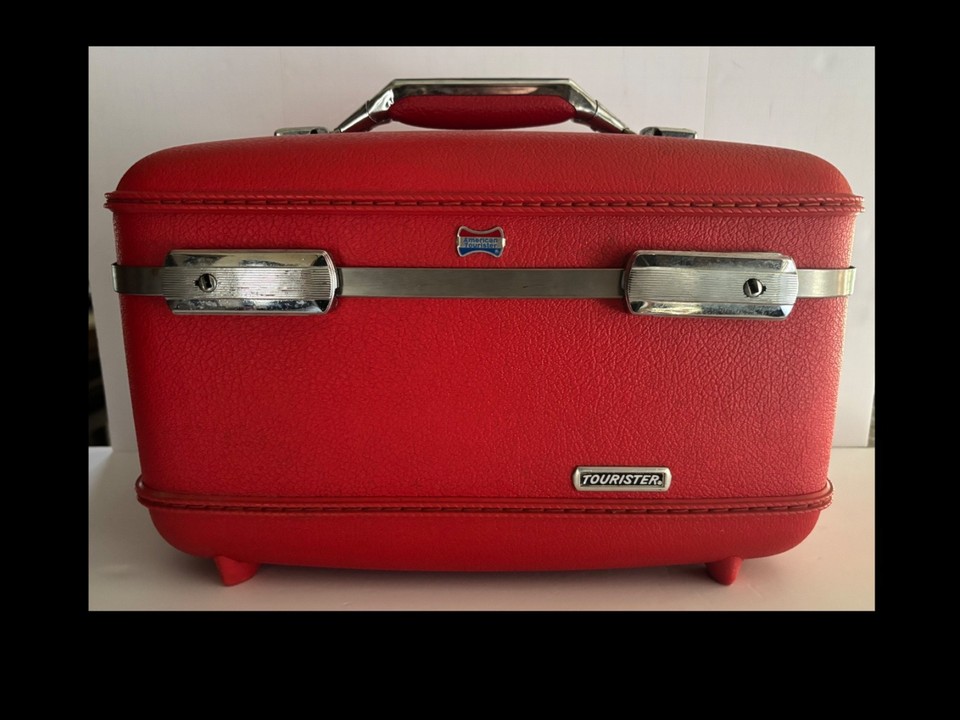 Vintage American Tourister Red Makeup "Tiara" Luggage Train Case w/Tray ...