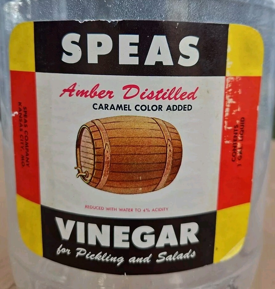 Speas Apple Cider Vinegar 1 Gallon Jar with Original Paper Label Rare ...