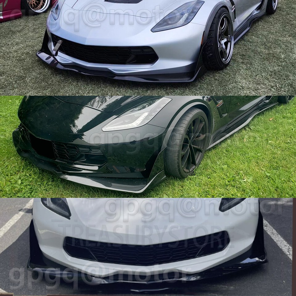 For Corvette C7 Z06 Stingray 14-2019 ZR1 Style Carbon Front Bumper Lip ...