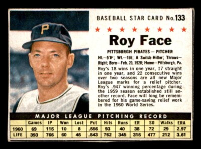 1961 Post Baseball #133 Roy Face VG | eBay
