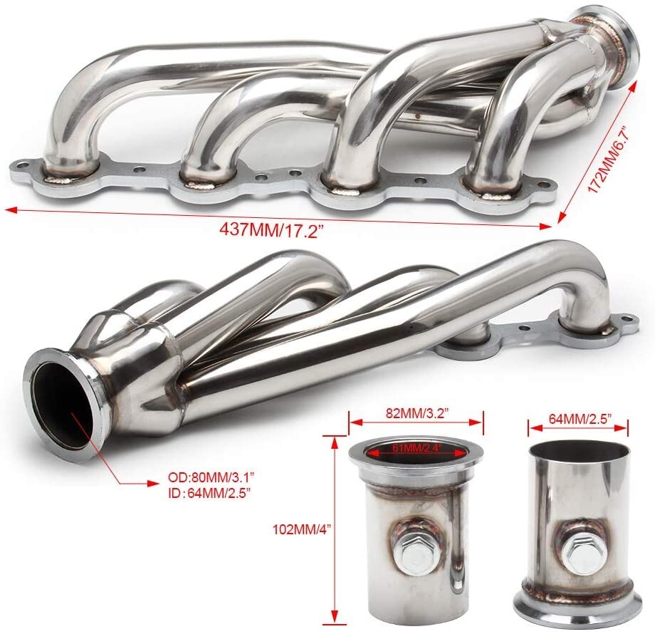 Swap Short Headers v-band LS1 Engine For 1960-1979 Camaro Chevelle 4.8L ...