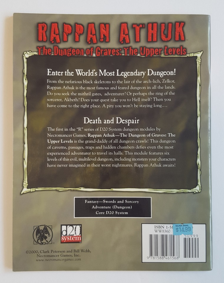 R1 RAPPAN ATHUK SWORD & SORCERY NECROMANCER GAMES d20 DUNGEONS ...