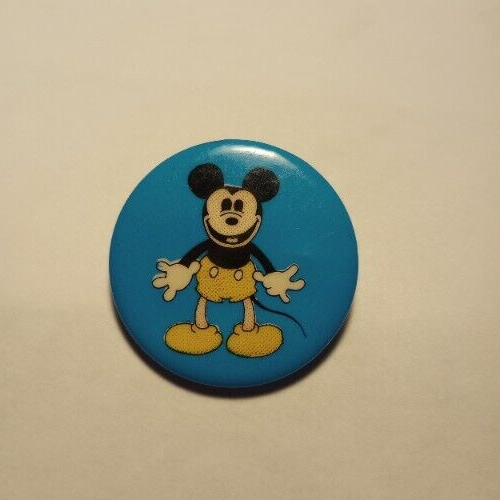 MICKEY MOUSE Pin Back Button Yellow Pants & Shoes Vintage Unusual Rare ...