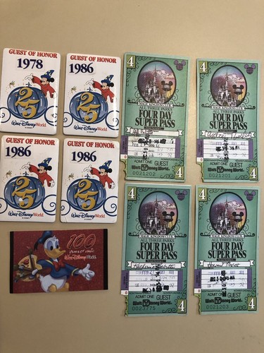 1996 Vintage Disney World 4 day Super Pass & 1 day Pass2003Used Ticket ...