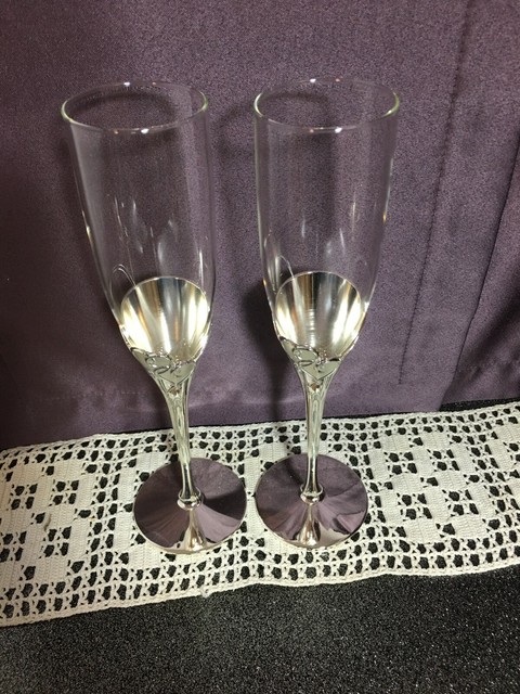 Champagne Glasses Lenox True Love Glass Flute Pair for sale online | eBay