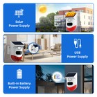 120dB Sound Solar Motion Sensor Alarm Wireless Infrared Motion ...