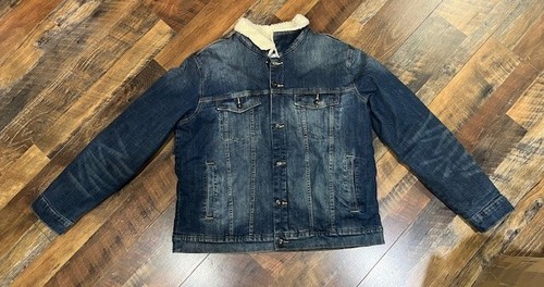 New Goodfellow & Co Men's XL Denim Trucker Fleece Lined Jacket Coat ...