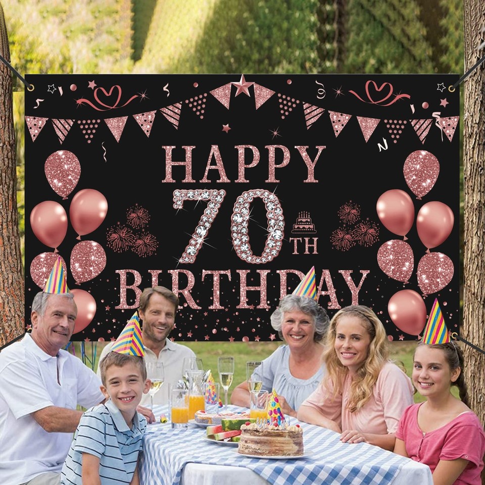 Trgowaul 70th Birthday Decorations For Women Rose Gold 70th Birthday