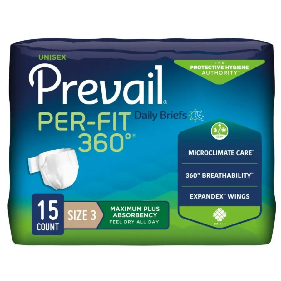 Prevail Per-Fit 360° Maximum Absorbency Unisex Daily Briefs X-Large ...