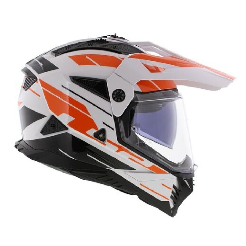 LS2 Adventure Motorcycle Helmet Pioneer 2 Namib X-Large White Orange ...