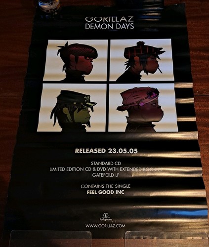 Original Gorillaz Demon Days Album Release Shop Poster See Photos For ...