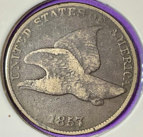 🦅1857 Flying Eagle Cent VG/F Detail – Early Small Cent US Key Date Coin ...