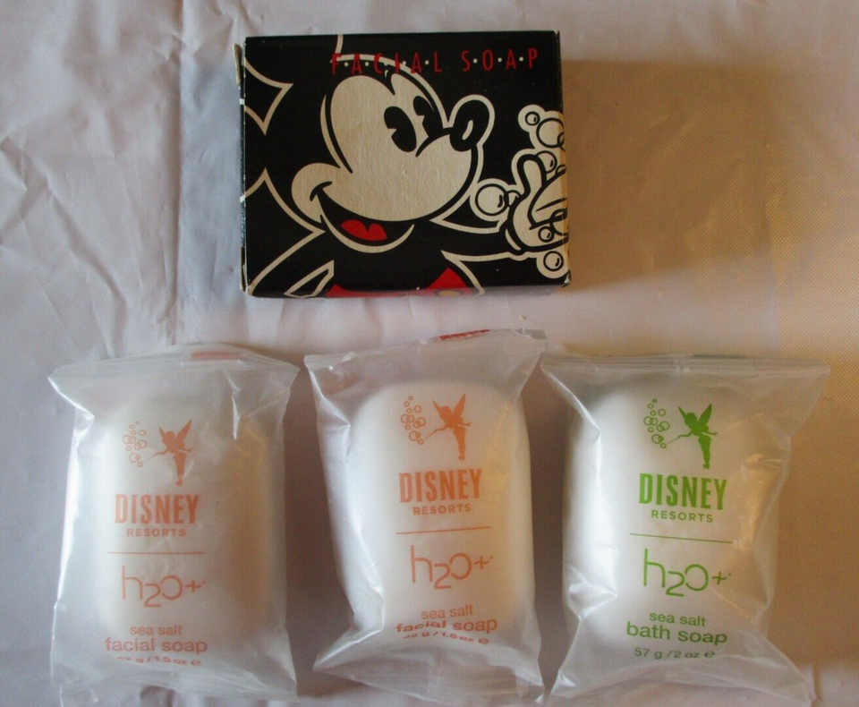 4 Disney H20 Soaps 1 Green Bath 2 Orange Facial 1 Mickey Mouse Black ...
