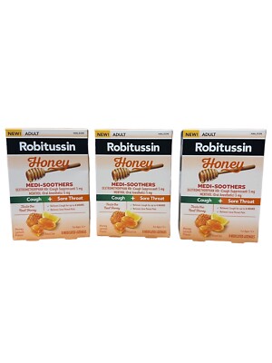 Robitussin Medi-Soothers Honey Lemon Throat Lozenges, Long-Lasting ...