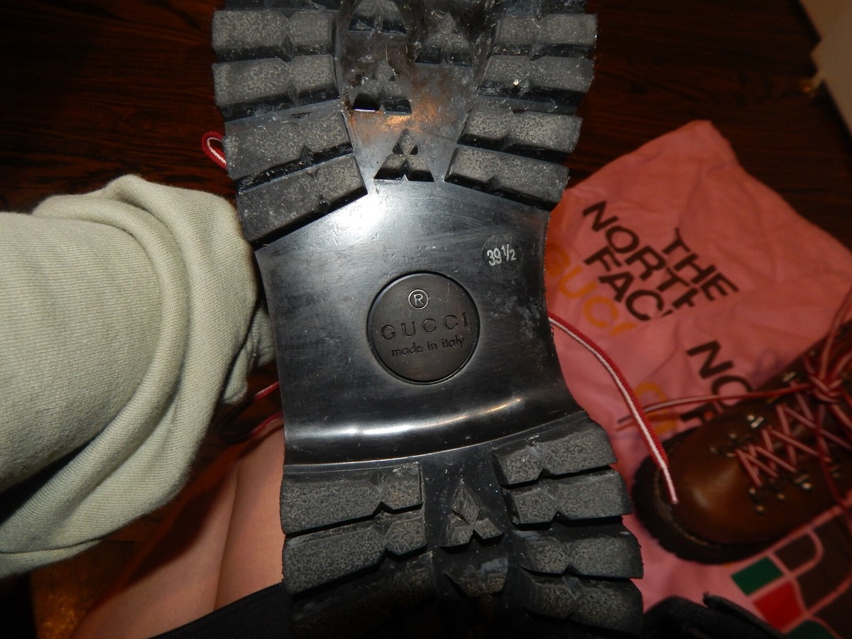 Gucci x North Face collab, brown boots, Italian leather, 39 Gucci x North Face collab, brown boots, Italian leather, 39