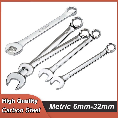 Spanner Combination Wrench CRV Open Ended Round Fixed Head Spanners 6mm ...