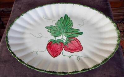 Blue Ridge Southern Potteries Wild Strawberry 10" X 13.5" Oval Platter ...