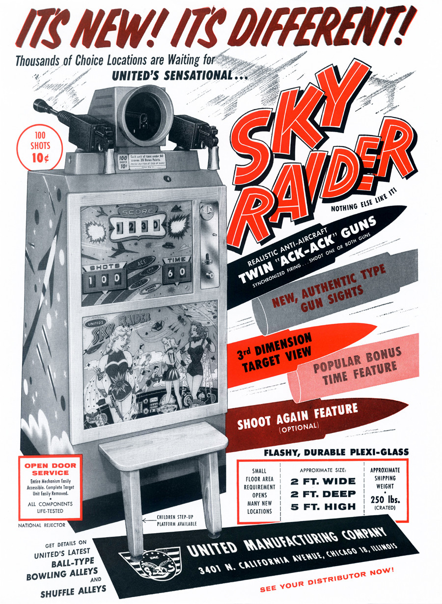 Arcade Game Flyer Poster - Sky Raider (1958) Canvas Art Poster 18"x 24 ...