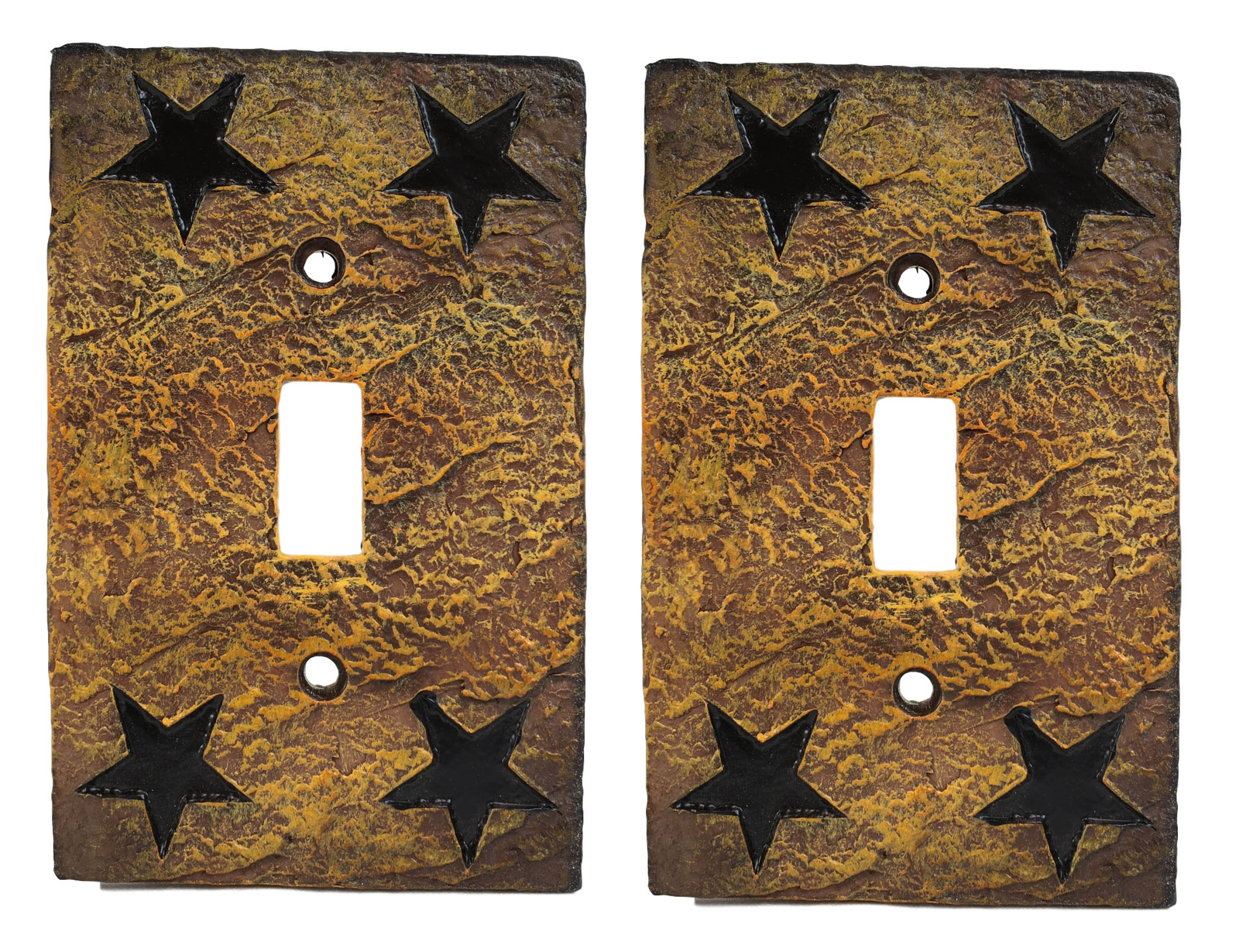 Set of 2 Western Stars Silhouette Textured Wall Single Toggle Switch ...