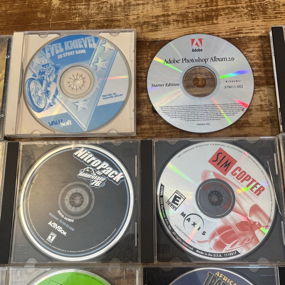 Lot of 12 Windows PC CD-ROM Software Games 1990s and Early 2000s ...