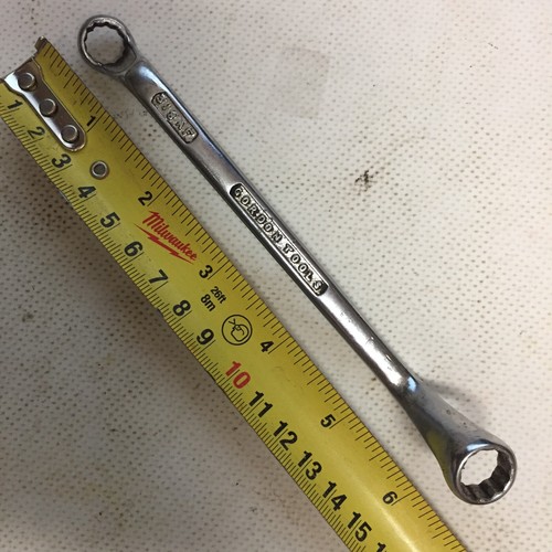 GORDON TOOL Box End 12pt Wrench 3/8AFx7/16AF VTG Mechanic Tool Good 8/ ...