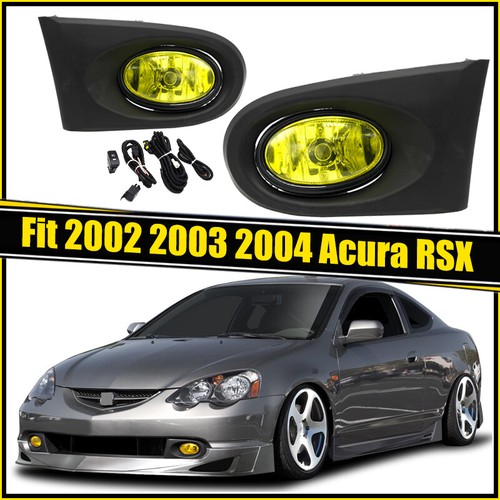 2002-2004 Acura RSX Front Bumper Yellow Lens Fog Lights Driving Lamps ...