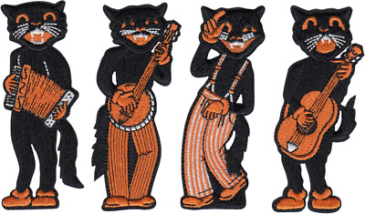 Patch - Vintage Repro Black Cats Set Of Four 3.38" Iron On #110105+06 ...