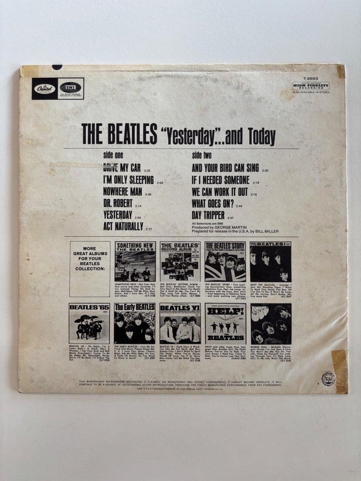 Beatles YESTERDAY & TODAY 3rd State Butcher Cover LA WEST COAST Peeled ...