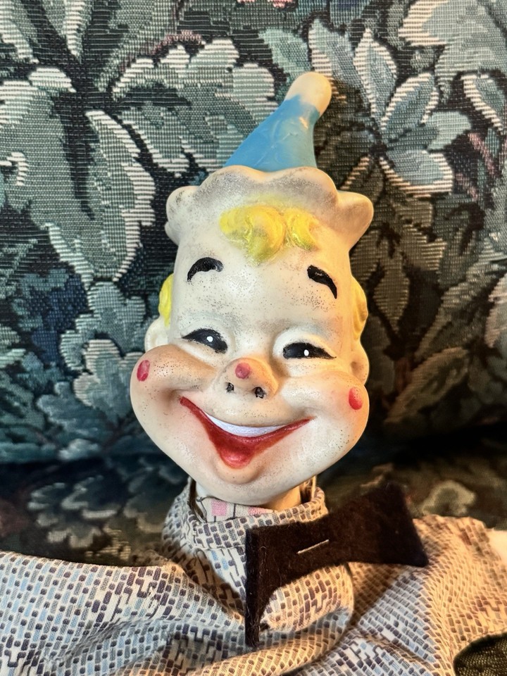 Rushton Clown Hand Puppet 10in Vintage 1950s Rubber Face RARE | eBay