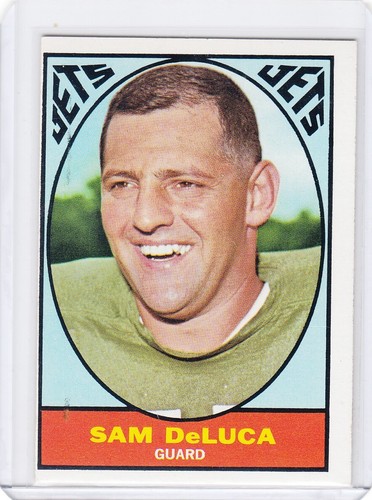 AM: 1967 Topps Football Card #92 Sam DeLuca New York Jets - ExMt | eBay