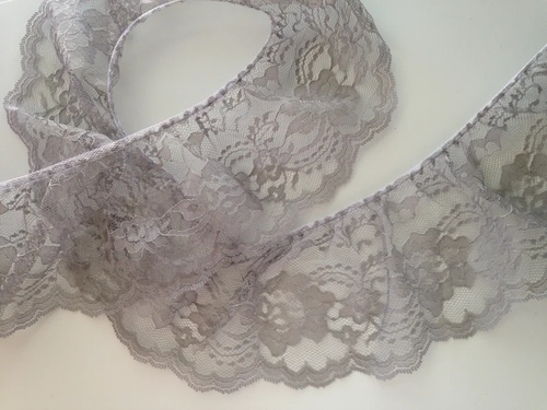 Gray Ruffled Lace Trim, 4 Inches Wide, 3 YARDS | eBay
