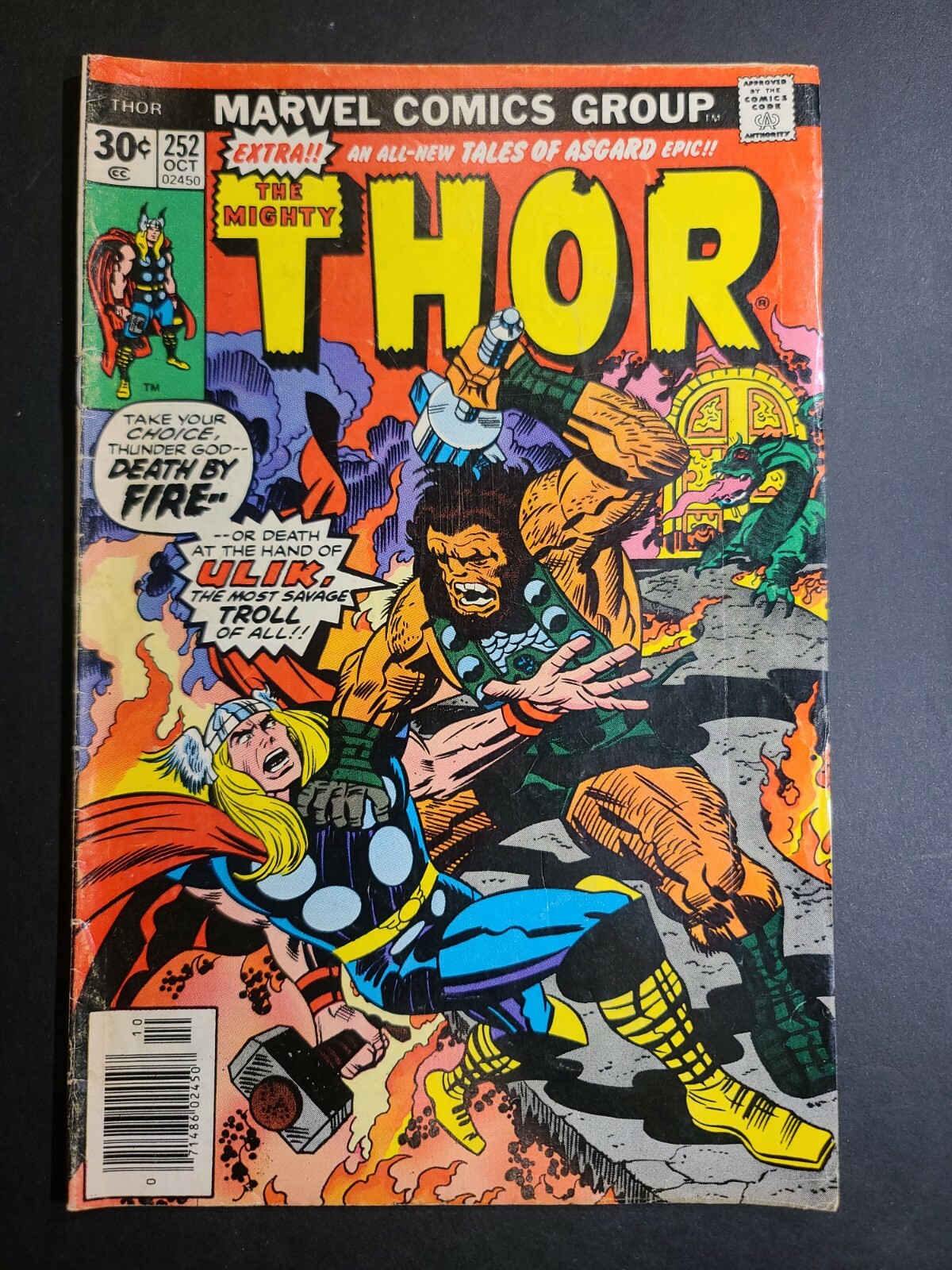 THE MIGHTY THOR # 252- MARVEL COMIC VINTAGE 1976 ULIK THE SAVAGE TROLL ...