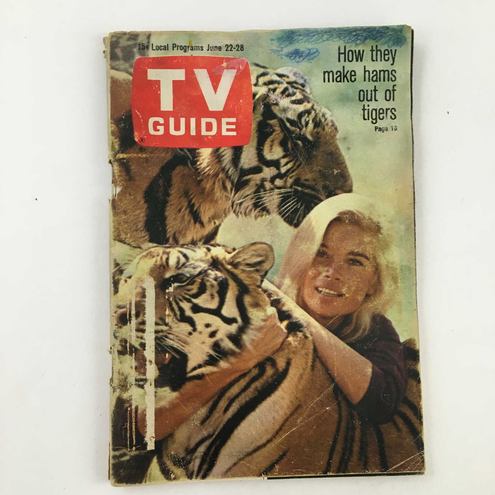 TV Guide Magazine June 22 1968 Toni Helfer Make Hams Out of Tiger L.A ...