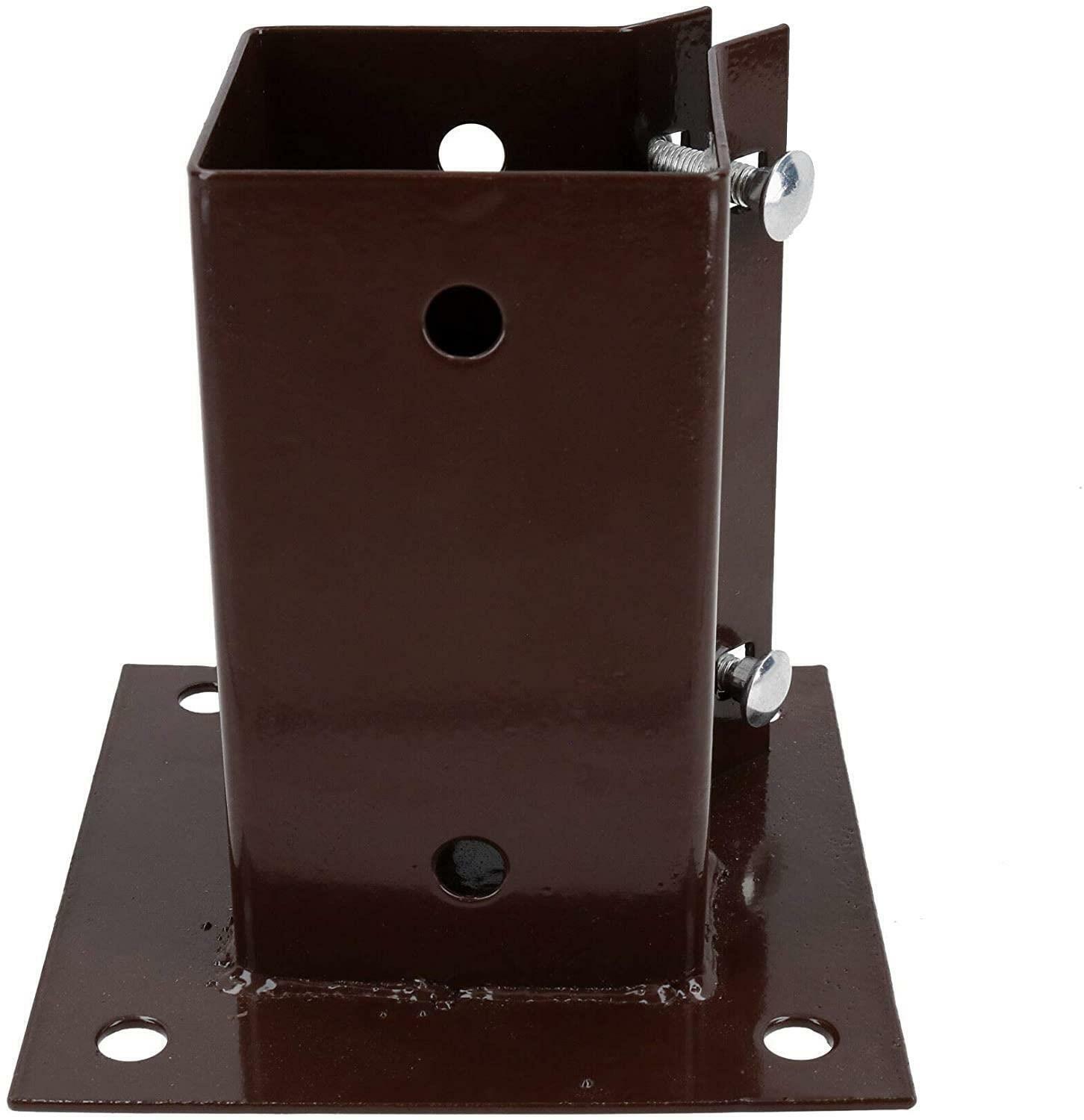 Heavy Duty Galvanised Bolt Down Square Post Fence Foot Base Support ...