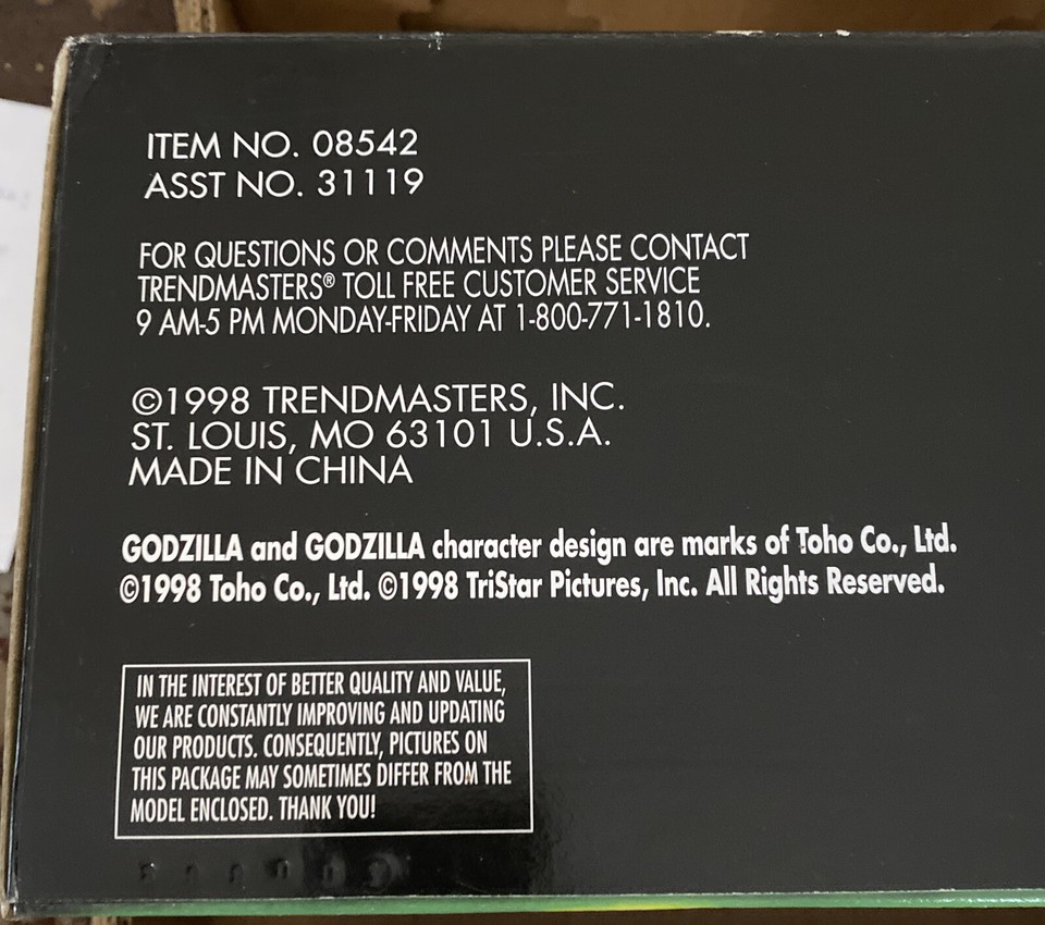 GODZILLA RAZOR BITE 1998 Trendmasters Rare Figure #08542 NEW VINTAGE | eBay