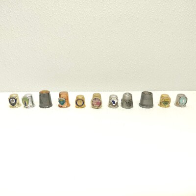 LOT OF 11 THIMBLES VINTAGE COLLECTION MISC. METAL STATES AND PLACES | eBay