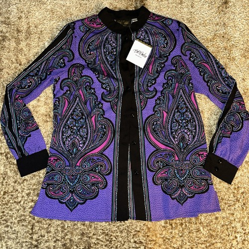 Vtg Bob Mackie Wearable Art New 80s Paisley Funky Chic Vibrant Purple ...