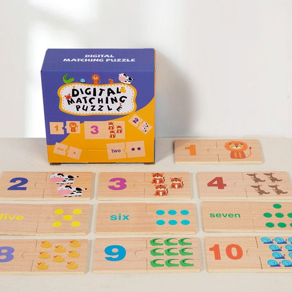 Wooden Puzzle Mathematics Teaching Aids Portable Number Recognition ...