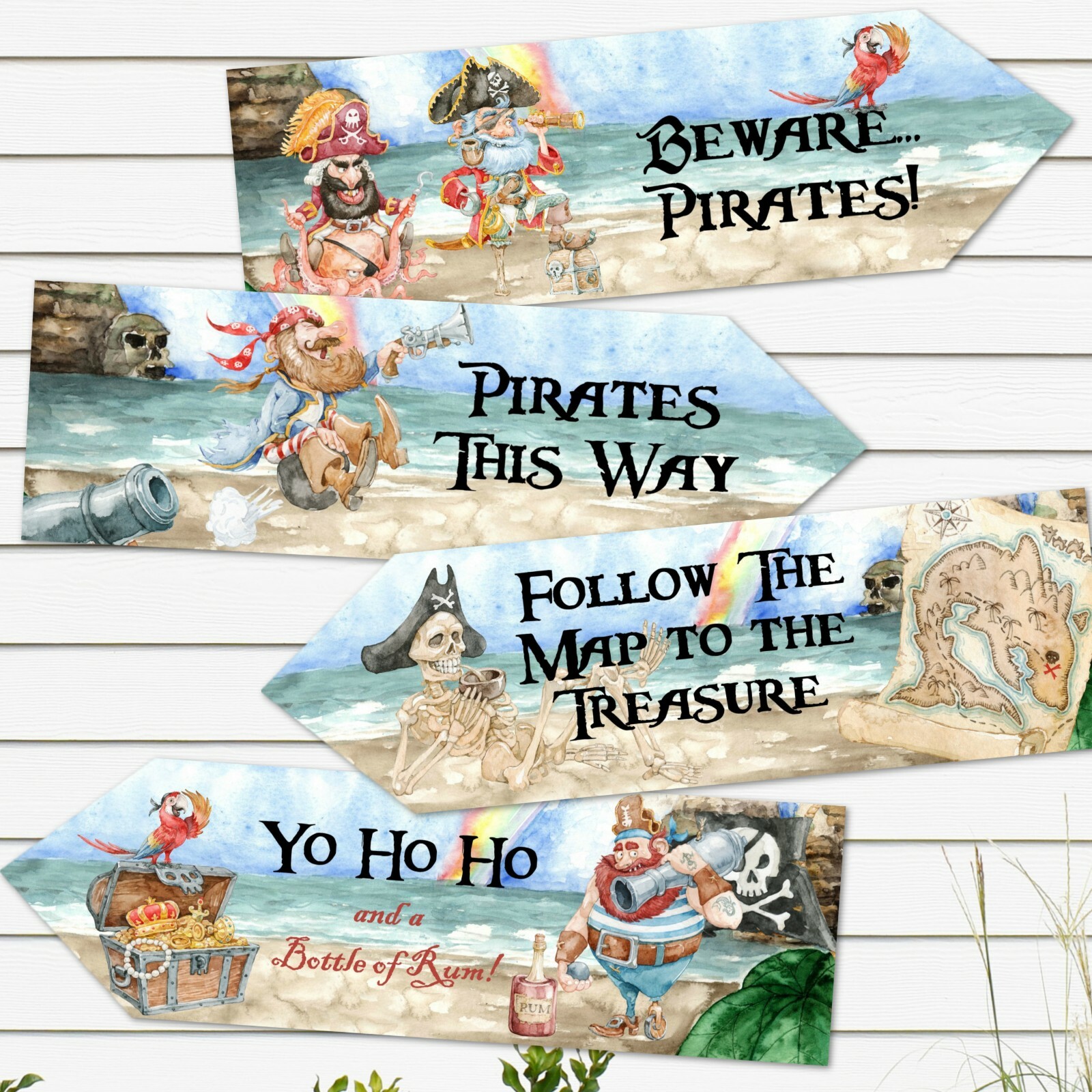 4 Pirate Party Treasure Hunt Decoration Arrows | eBay UK