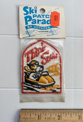 NIP Vintage Think Snow Snowmobile Snowmobiling Dog Voyager Ski Patch Parade | eBay