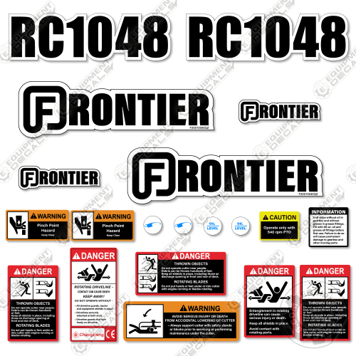 Fits Frontier RC1048 Decal Kit Tractor Rotor Tiller - 7 YEAR OUTDOOR 3M ...