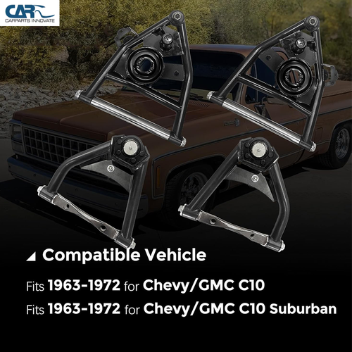 4PCS Front Tubular Upper & Lower Control Arms for Chevy C10 (Suburban ...