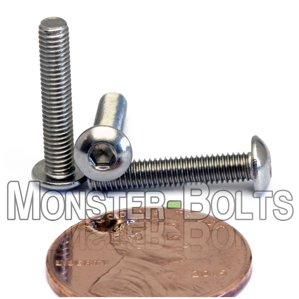 M3 Stainless Steel Button Head Socket Cap Screws A2, Metric ISO 7380 0. ...