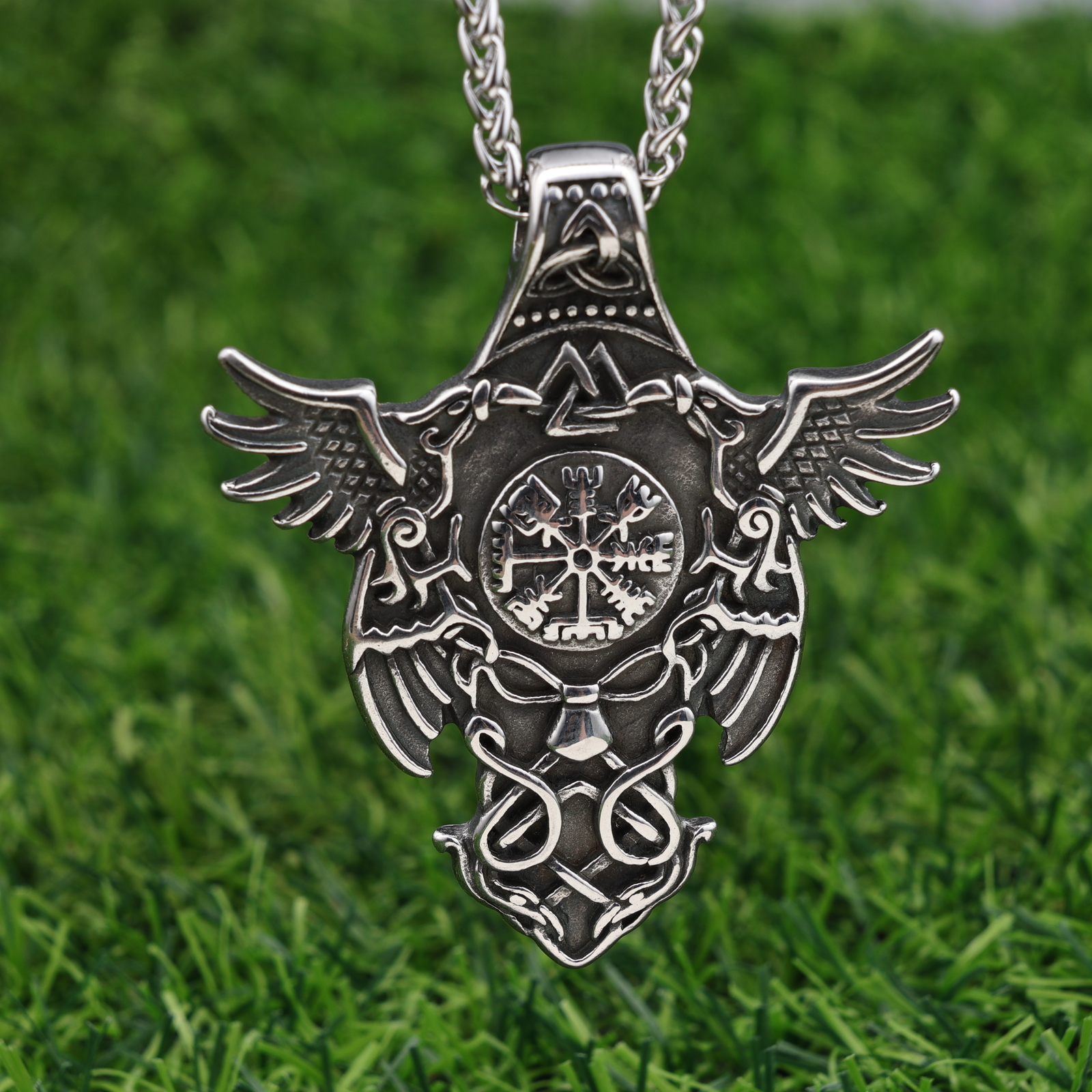 Norse God Odin Raven Amulet And Talisman Jewelry Viking Trinity Symbols ...