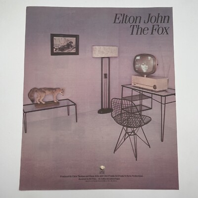 Elton John The Fox 1981 Vintage Promo Print Ad 10.5"x12.5" ADVERT ONLY ...
