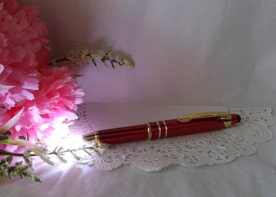 3 in 1 Lexi Lighted Tip Red Ballpoint Stylus LED Flashlight Pen (HIGH ...