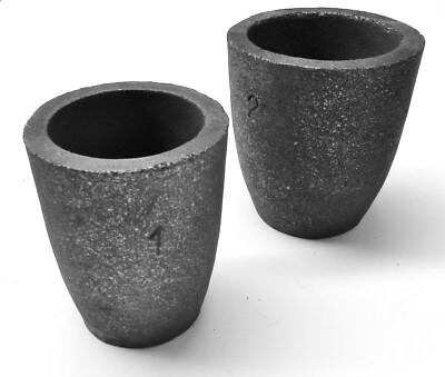 2 Melting Crucibles Clay Graphite 1 and 2 Kilo Capacity Melt Gold ...